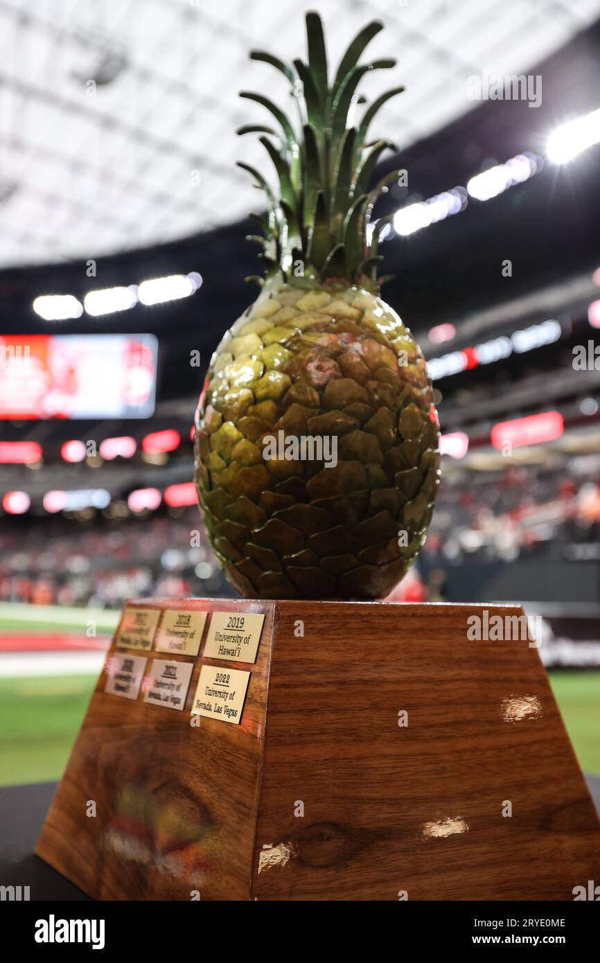Las Vegas, NV, USA. 30th Sep, 2023. The Golden Pineapple trophy on ...