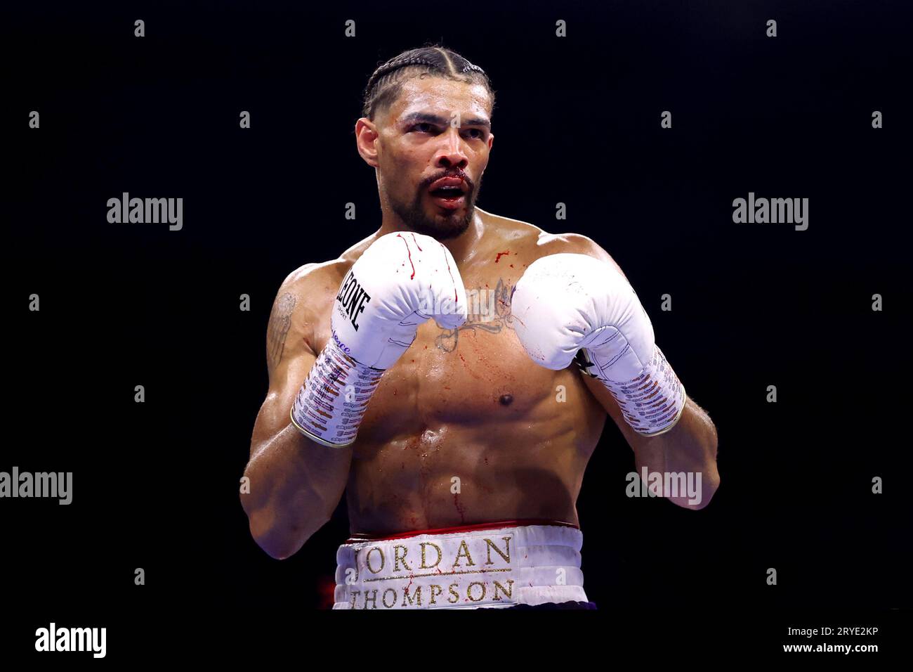 Jordan Thompson in action during the IBF World Cruiserweight Title ...
