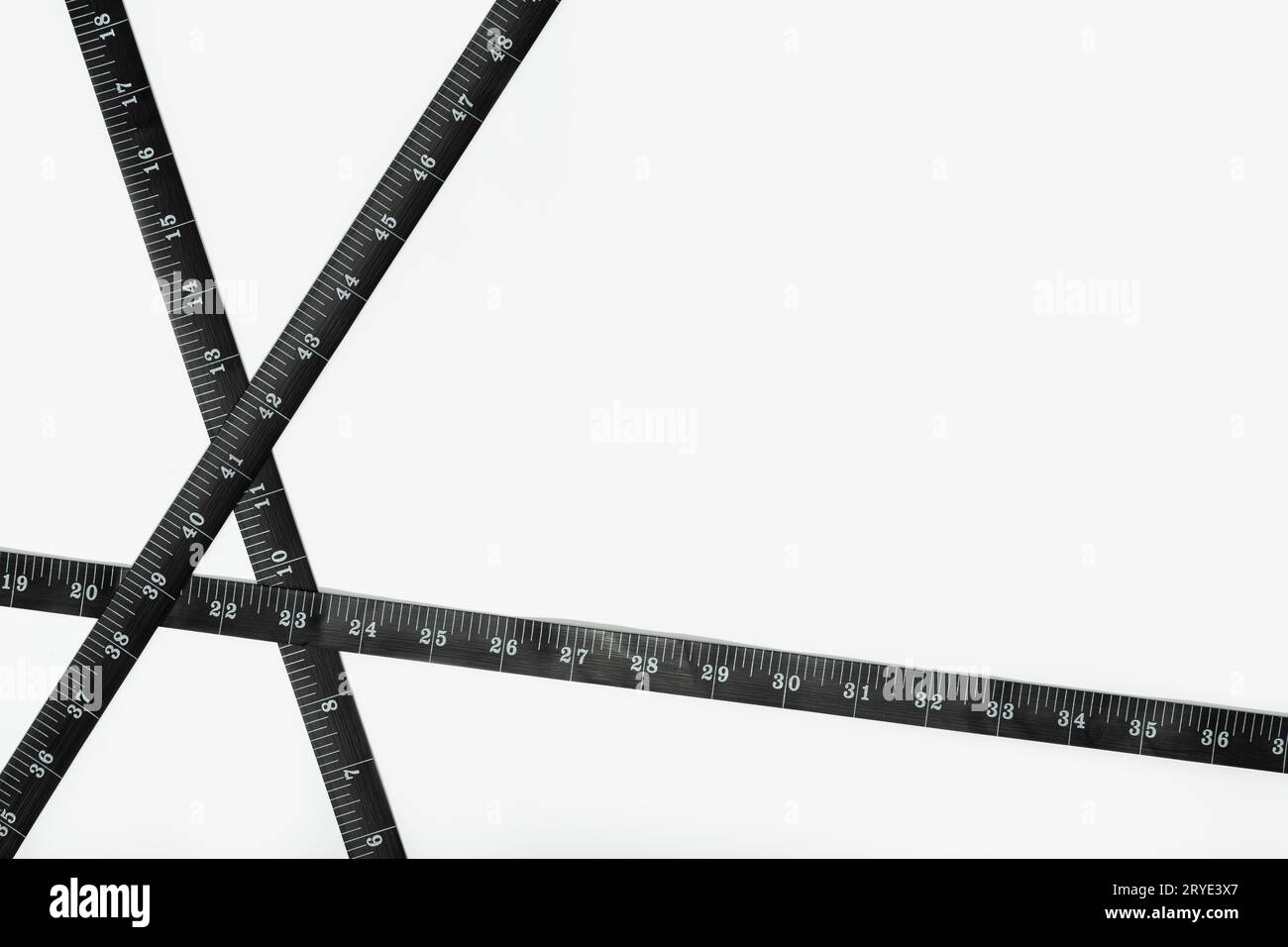 Black Measure tape isolated on white background Stock Photo - Alamy