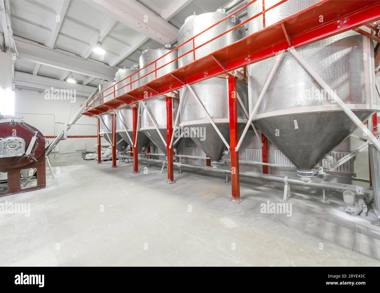 Large cylindrical containers workshop Stock Photo - Alamy