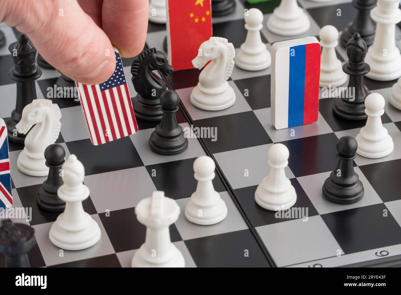 Chessboard with flags of countries Stock Photo - Alamy