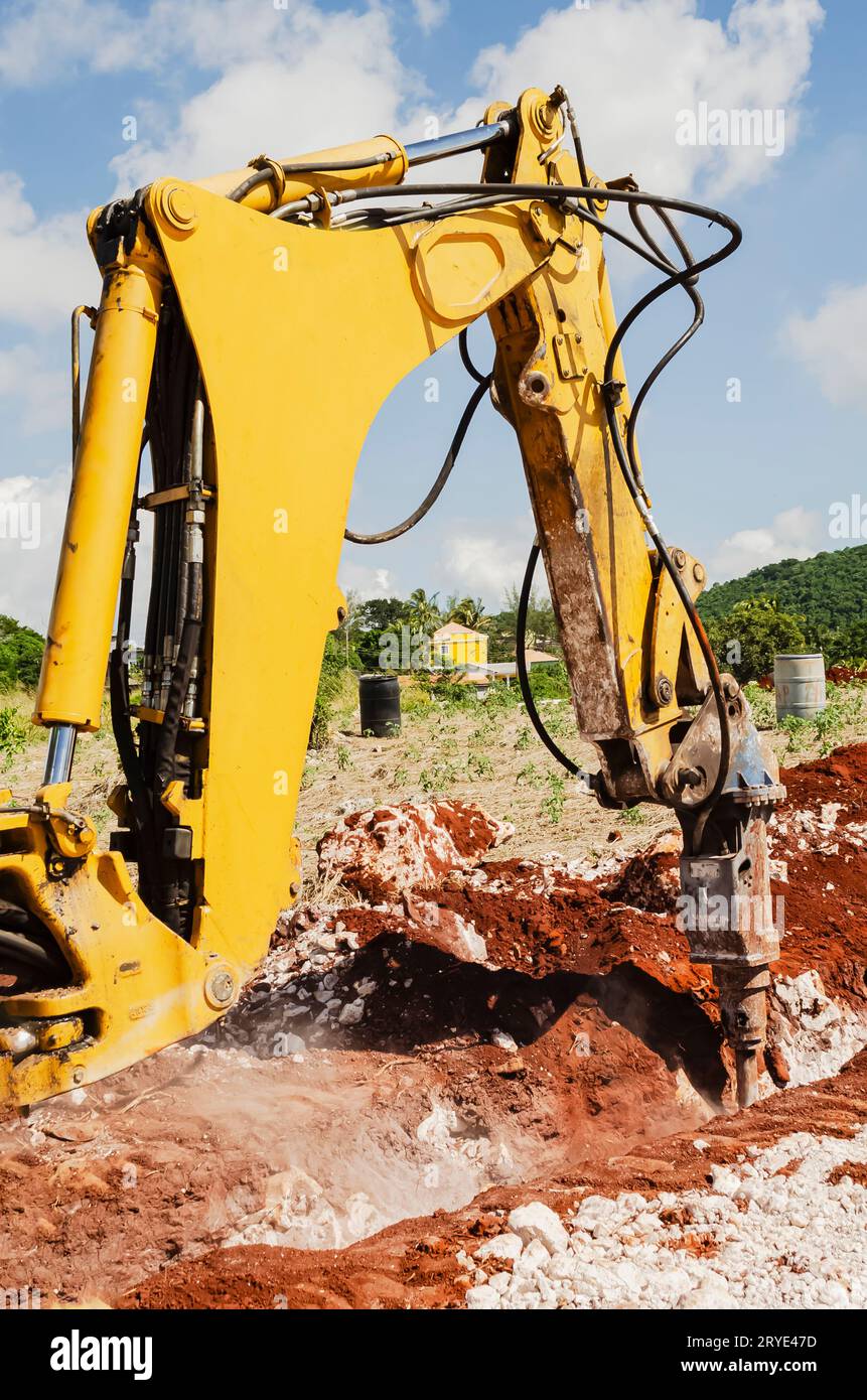 Hammer breaking rock hi-res stock photography and images - Alamy