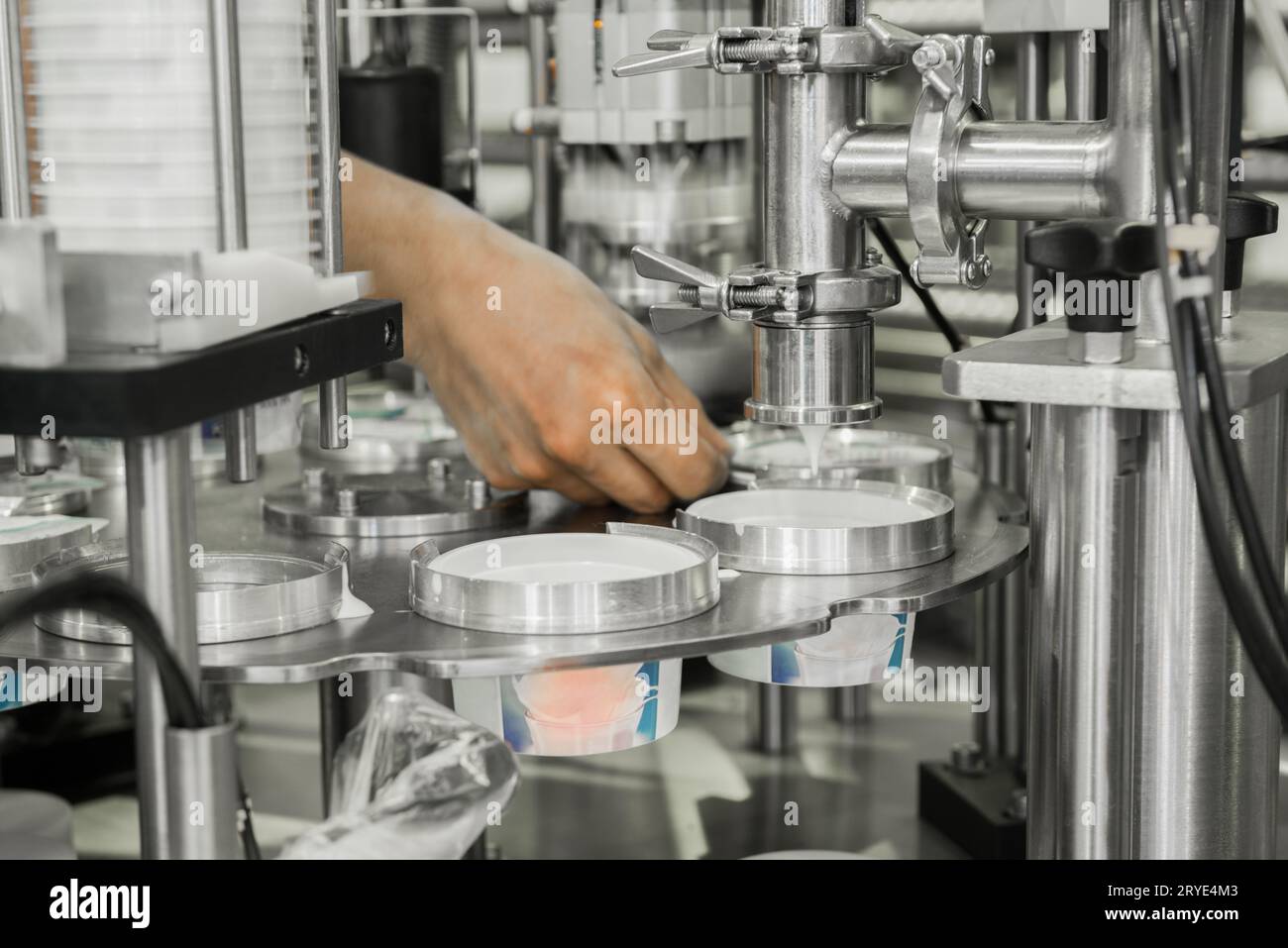 Equipment at the milk factory Stock Photo - Alamy