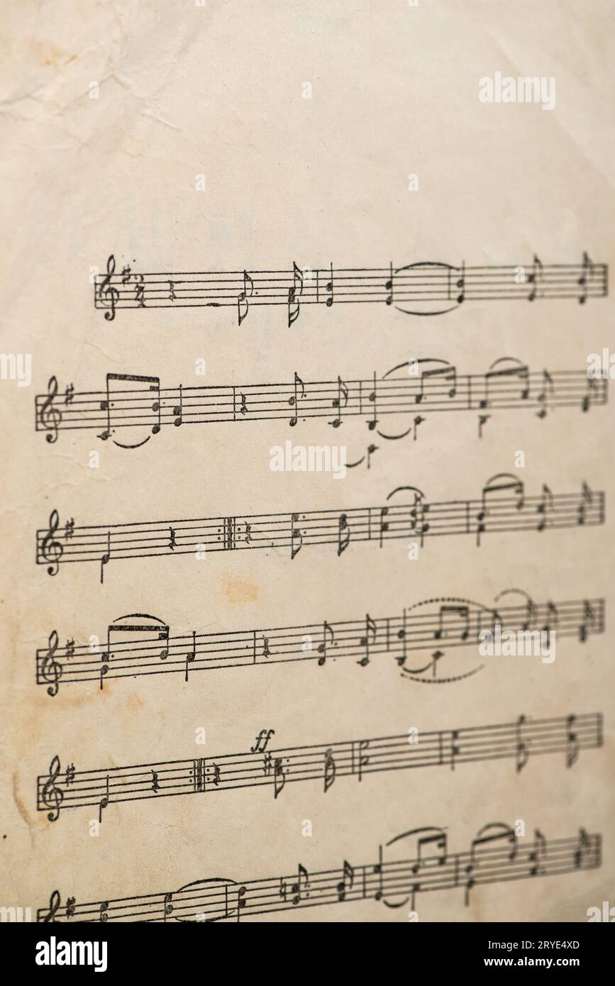 Handwritten musical notes Stock Photo - Alamy