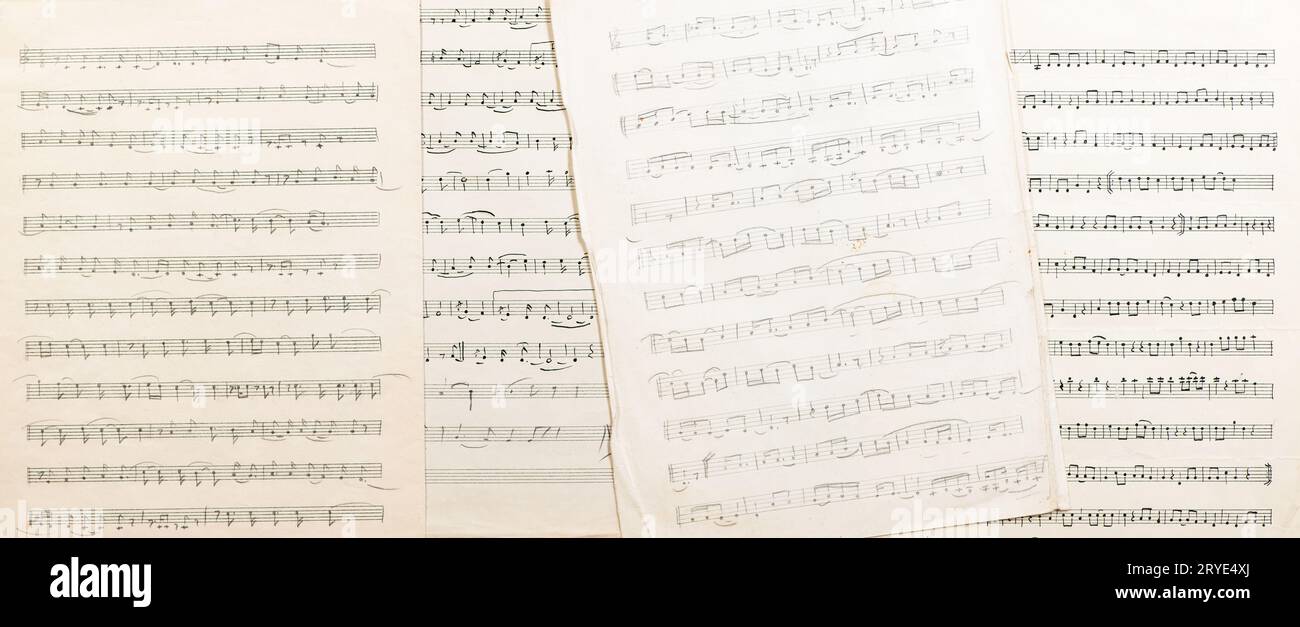 Handwritten musical notes Stock Photo - Alamy