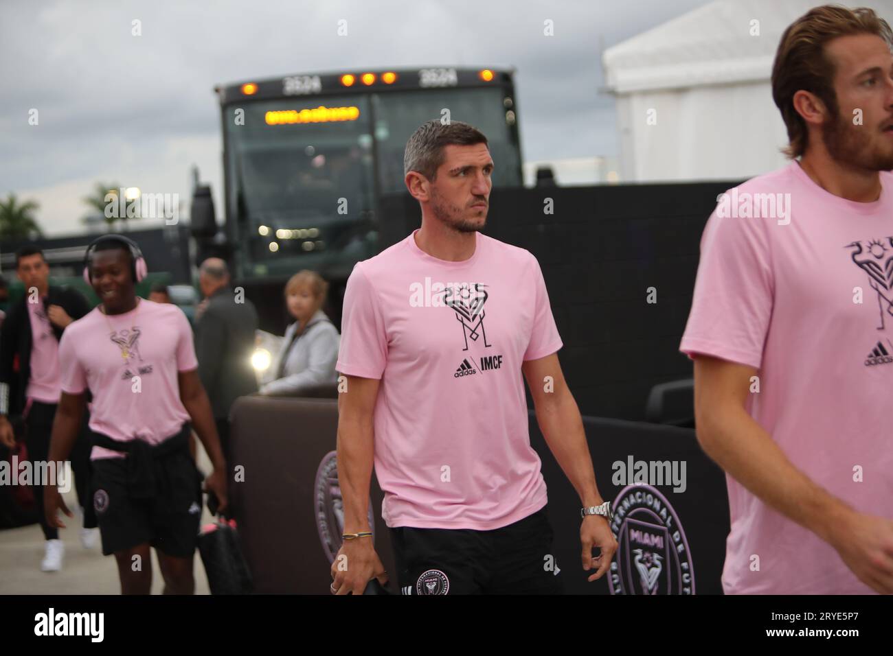 Defender Sergeii Kryvtsov arriving for Inter Miami CF v New York City ...