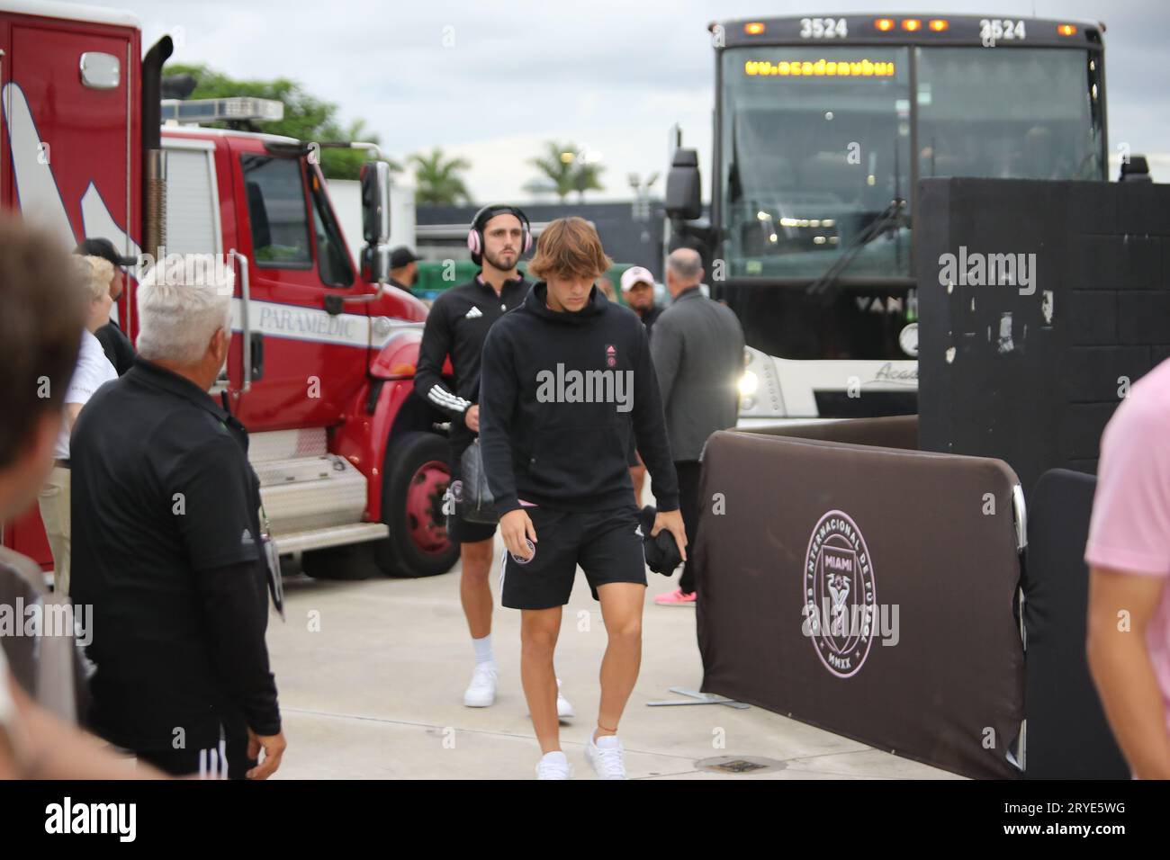 Midfielder Ben Cremaschi arriving for Inter Miami CF v New York City FC ...