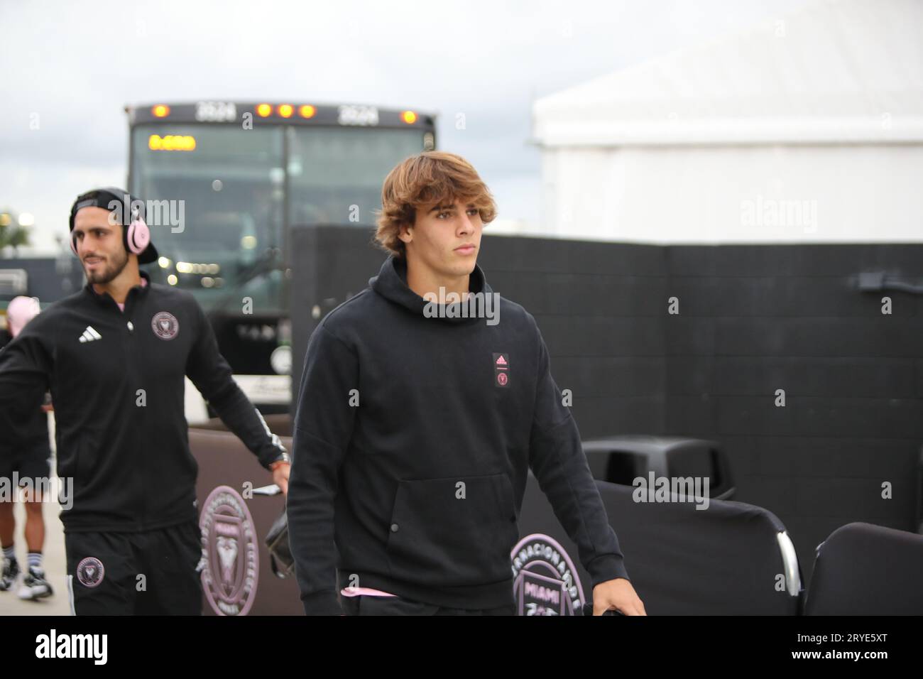 Midfielder Ben Cremaschi arriving for Inter Miami CF v New York City FC ...