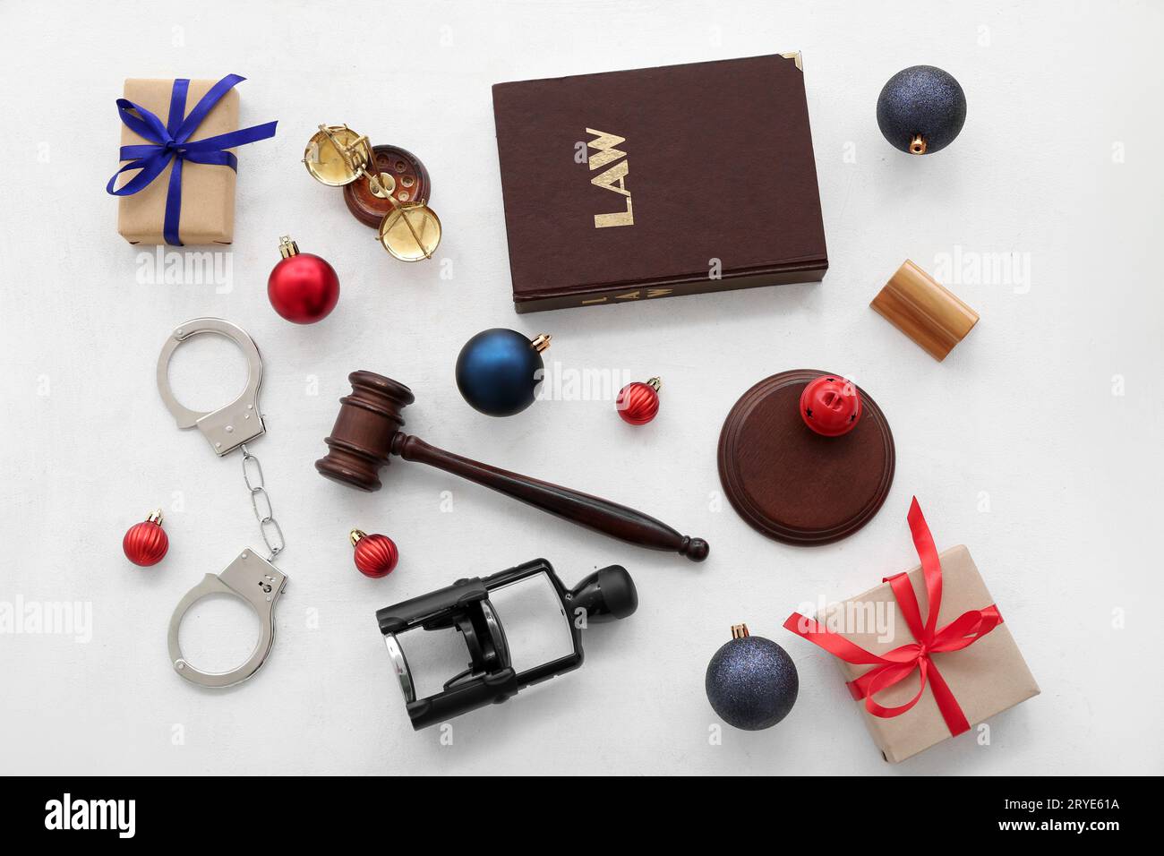 Handcuffs book judges gavel hi-res stock photography and images - Alamy