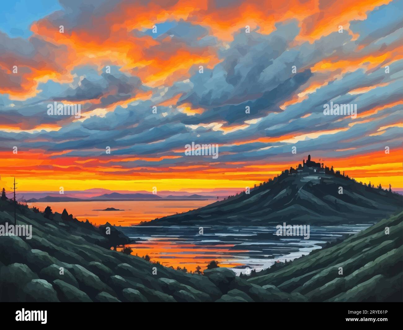 Sunset paintings hi-res stock photography and images - Alamy
