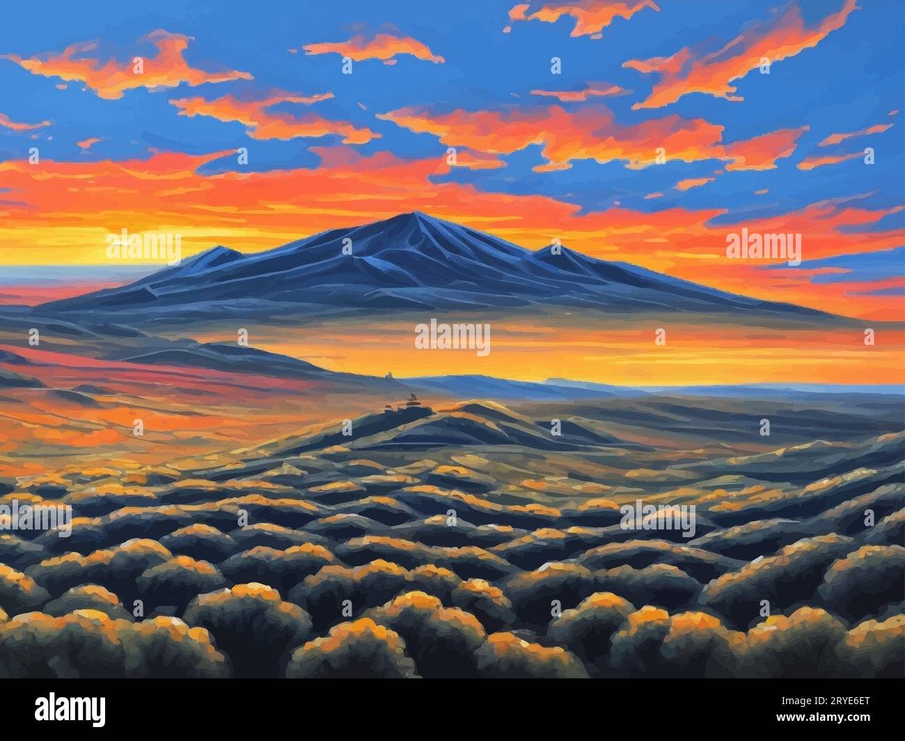 "Serene sunset, is a mesmerizing piece that celebrates the majesty and ...