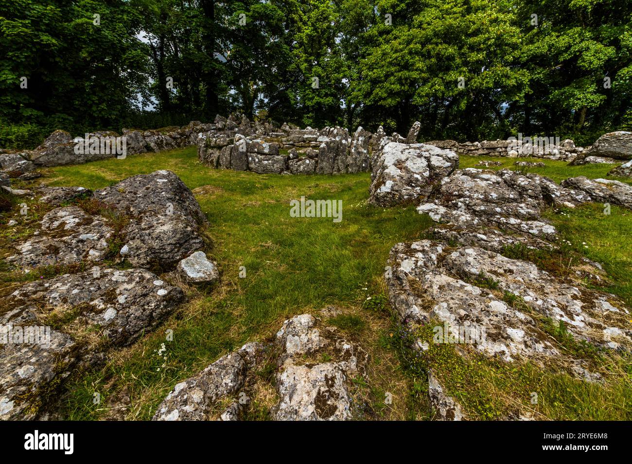 hut circle in Remains of Din Lligwy, or Din Llugwy ancient village ...