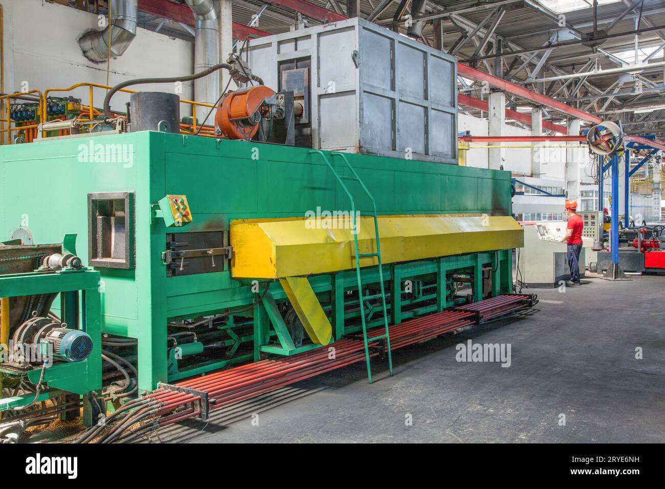 Production of aluminum profiles for windows and doors Stock Photo - Alamy