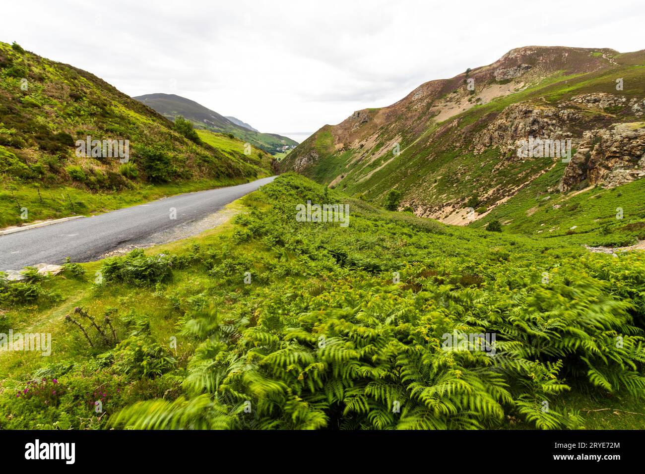 Road over the Sychnant Pass. Or Bwlch Sychnant, Conwy, Wales UK, In ...