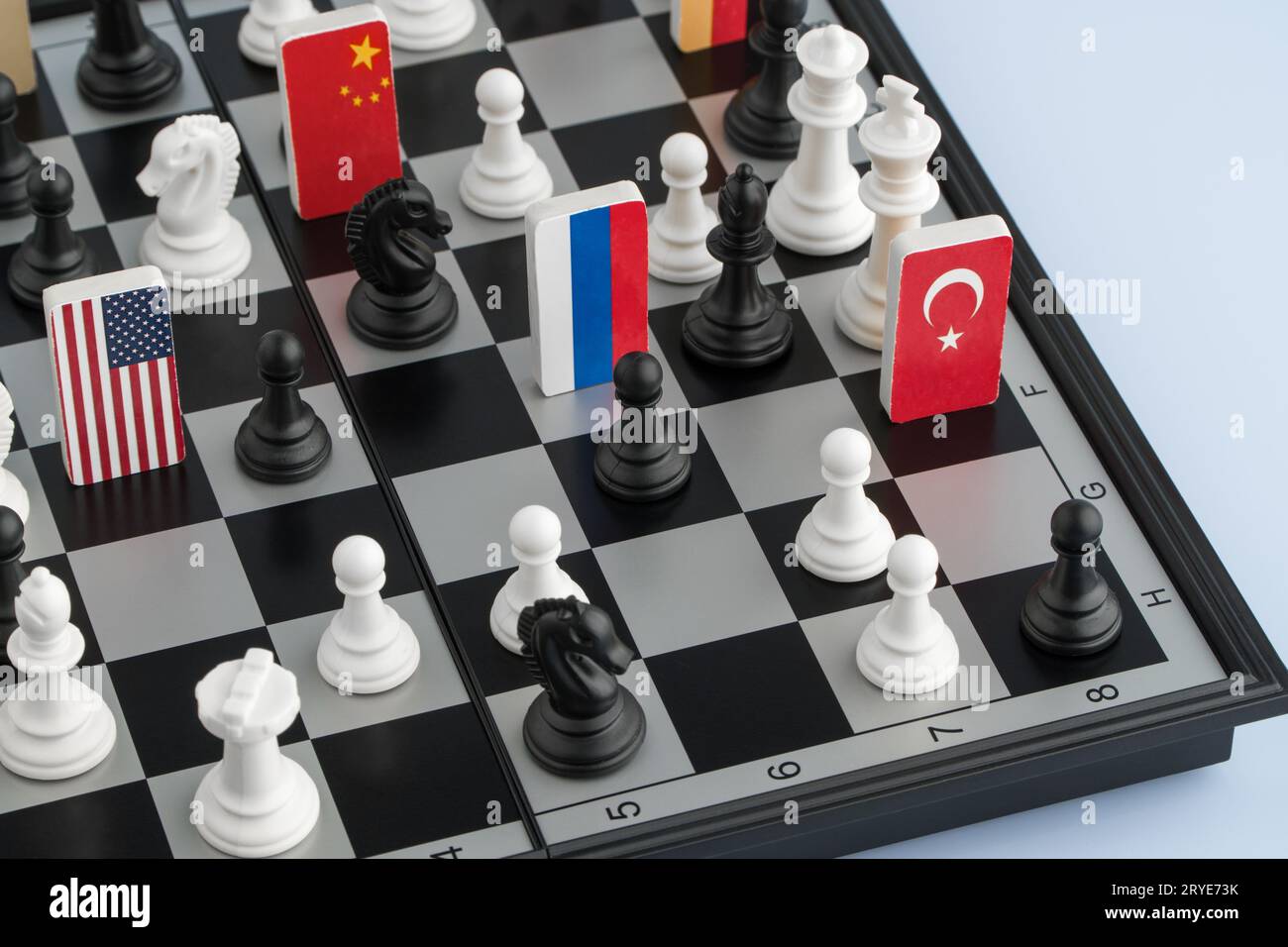 Chessboard with flags of countries Stock Photo - Alamy