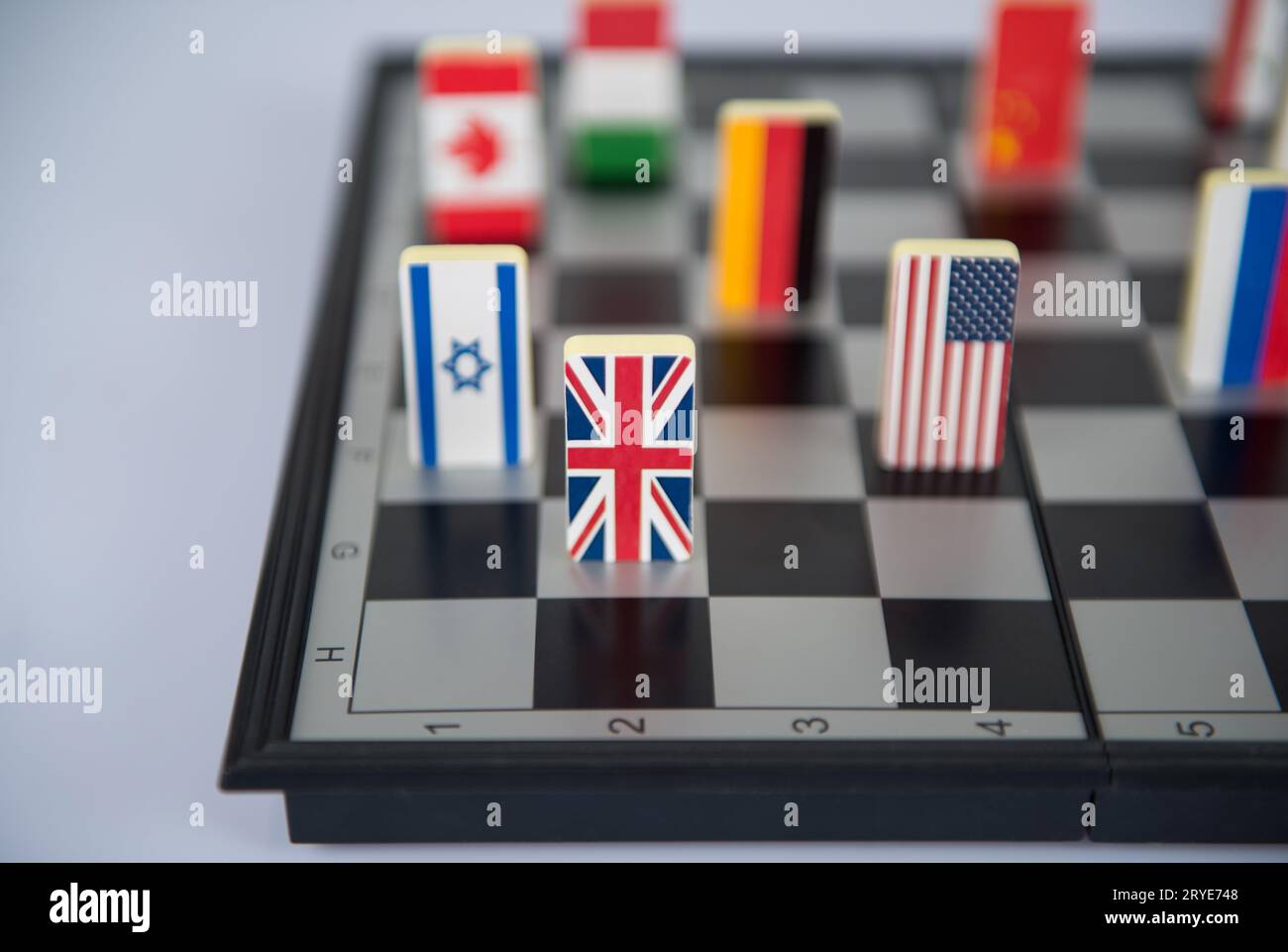 Chessboard with flags of countries Stock Photo - Alamy