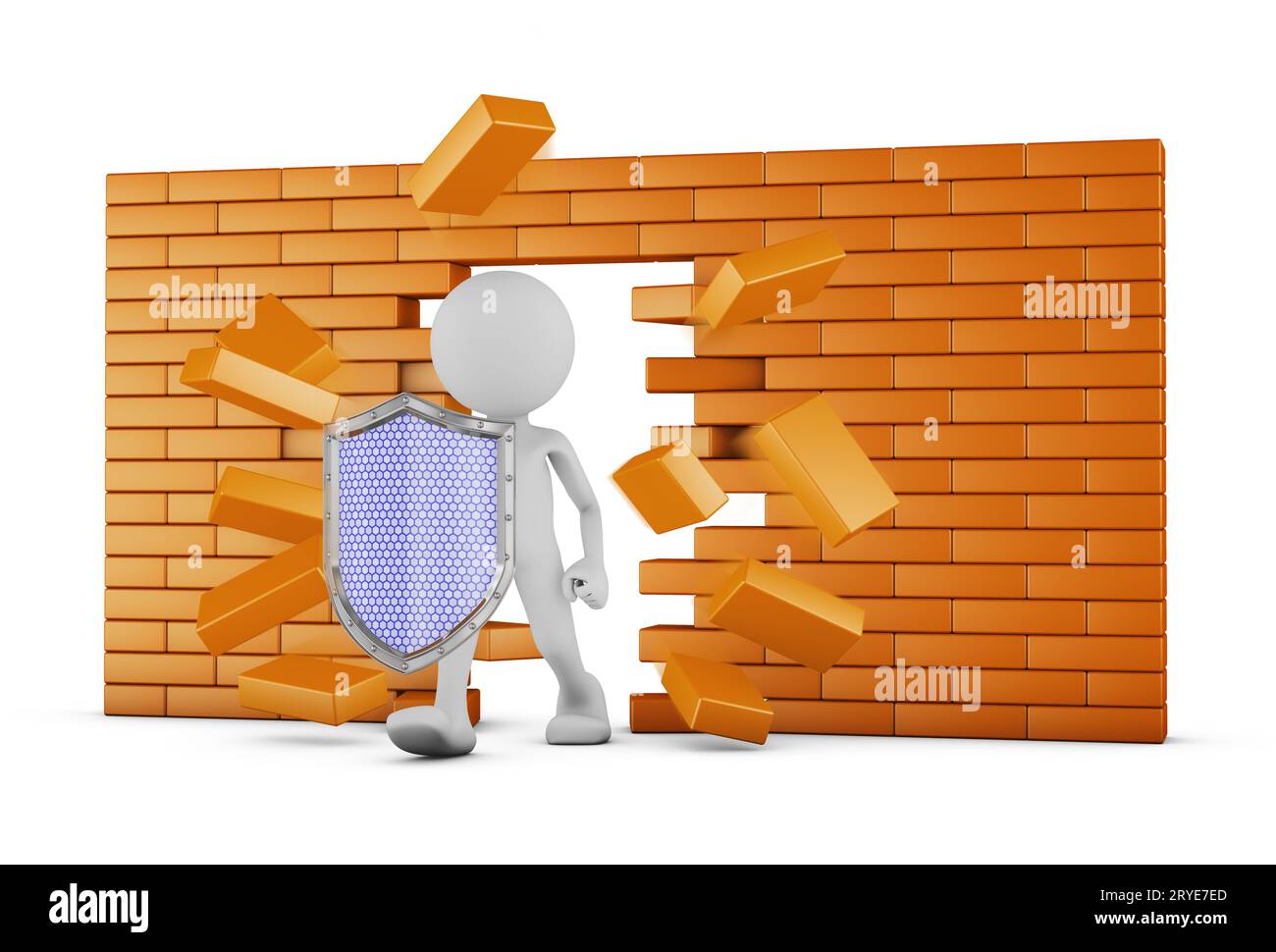 Man destroyed wall Stock Photo - Alamy
