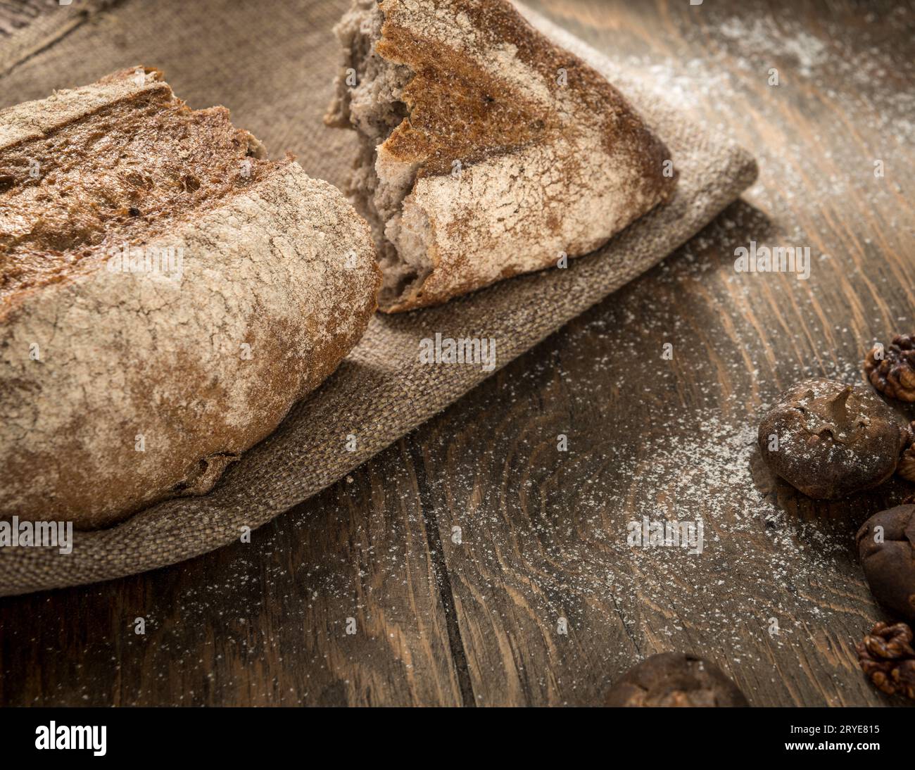 Loaf of bread top view Stock Photo - Alamy