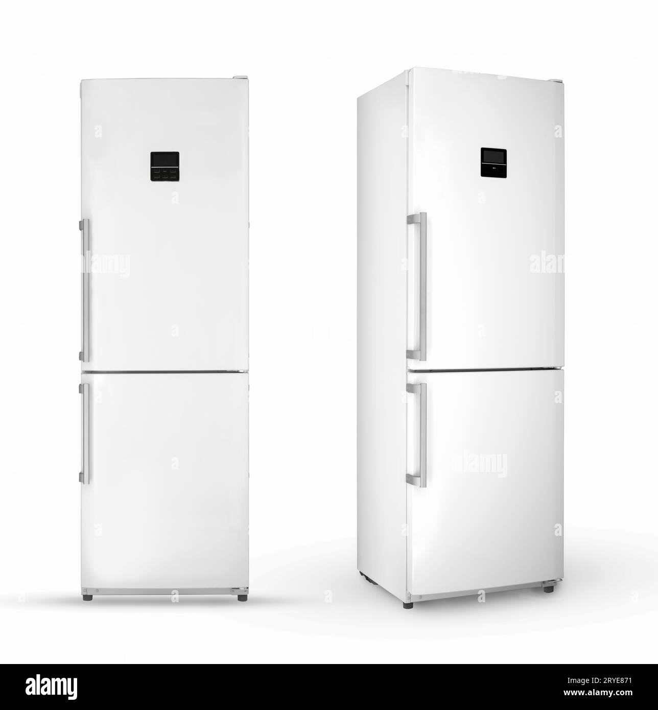 Household refrigerator on a white background Stock Photo - Alamy