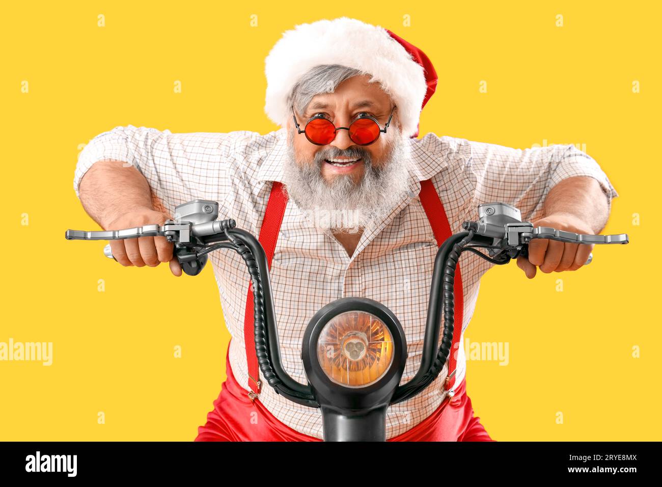 Santa costume christmas motorcycle male hi-res stock photography and ...