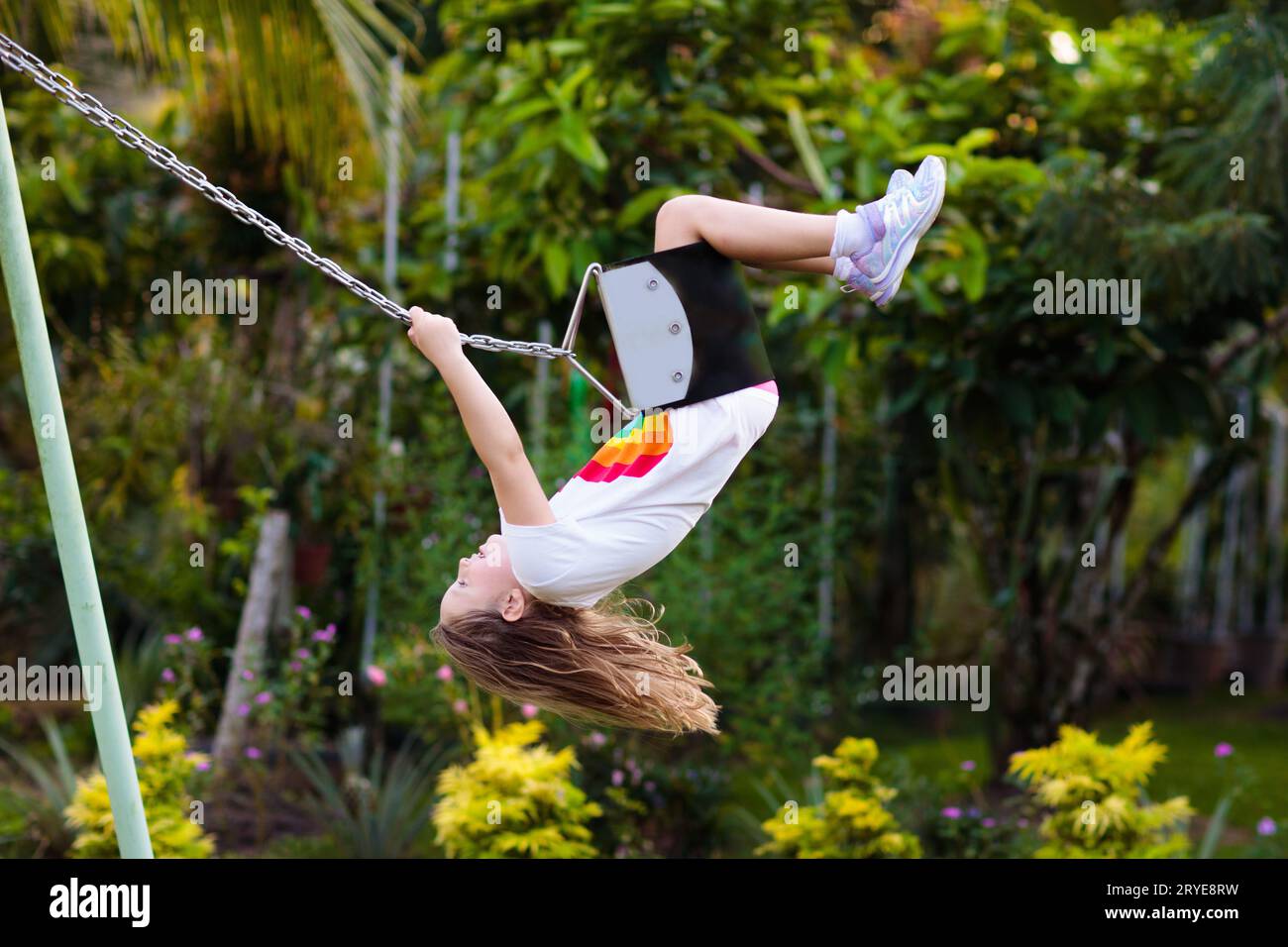 Kids Jumping Out Of Swings