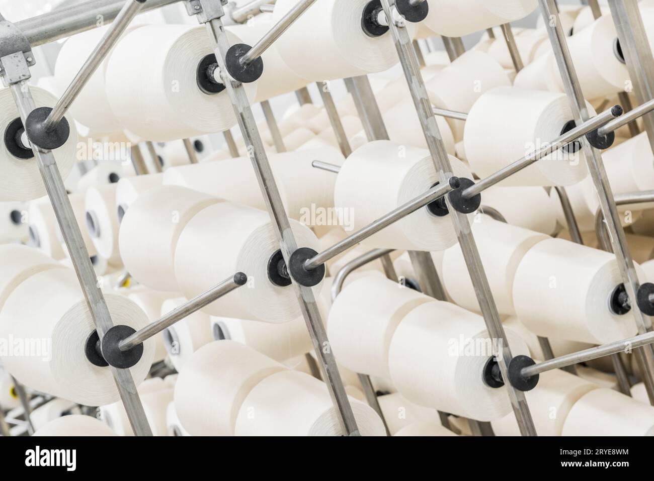 Coils of textile yarns Stock Photo - Alamy