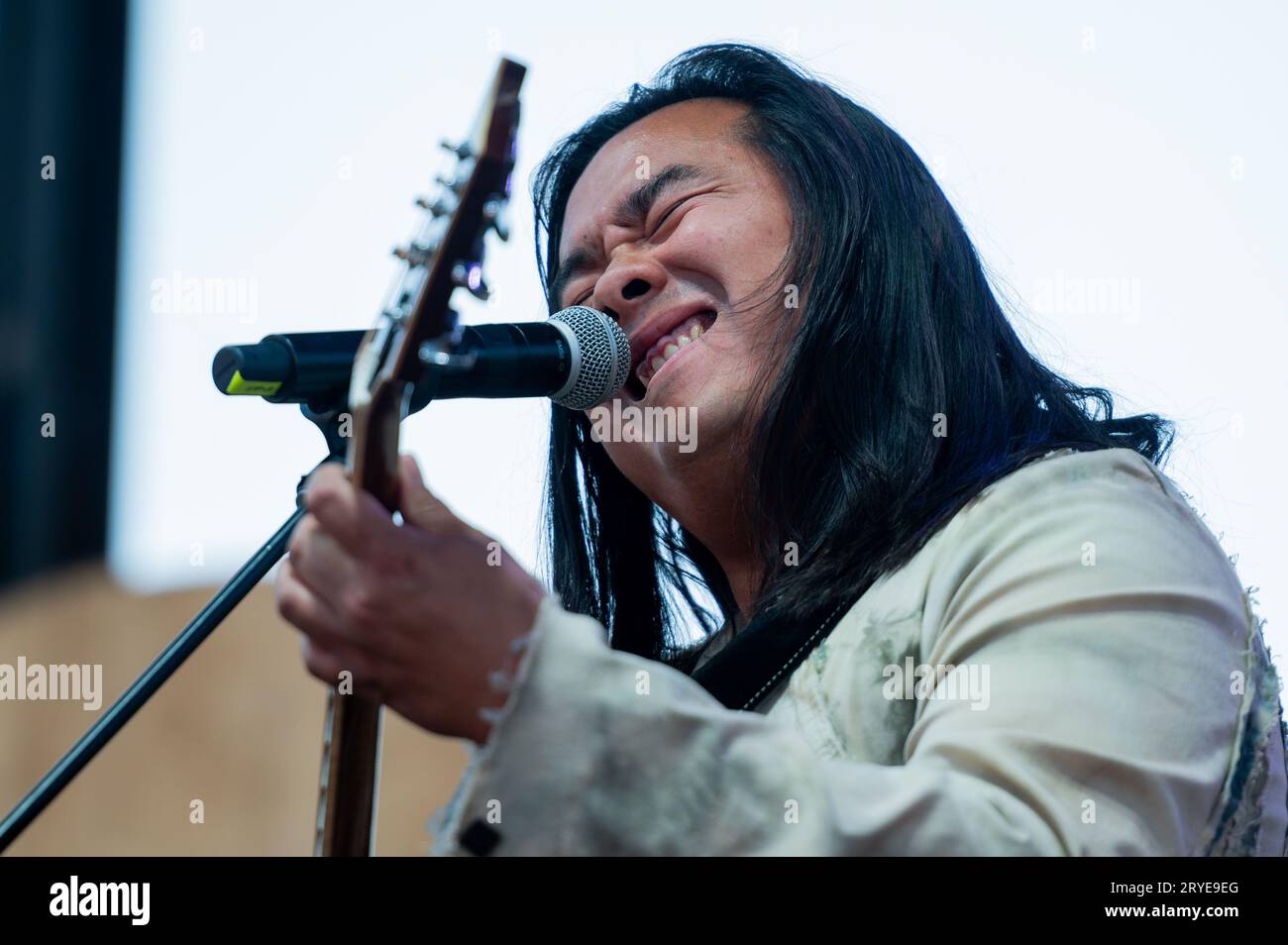 Ottawa, Canada. 30th Sep, 2023. Inuk singer-songwriter Terry Uyarak ...