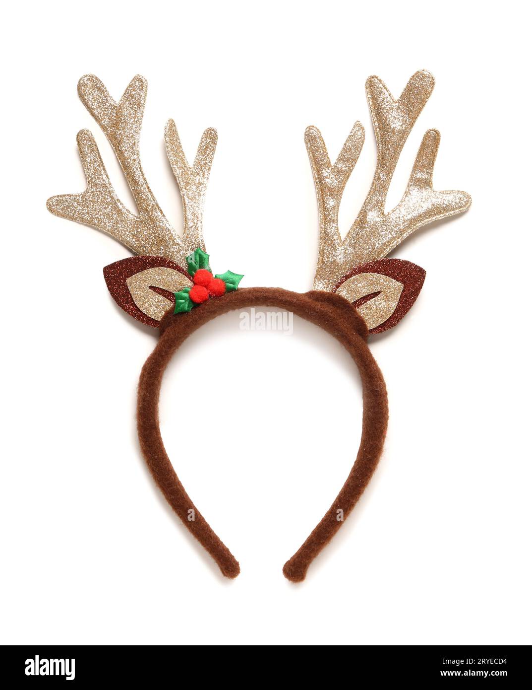Cute Christmas reindeer horns isolated on white background Stock Photo ...