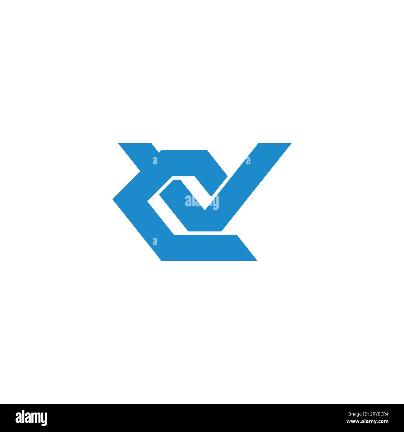 letter cv simple geometric linked logo vector Stock Vector Image & Art ...