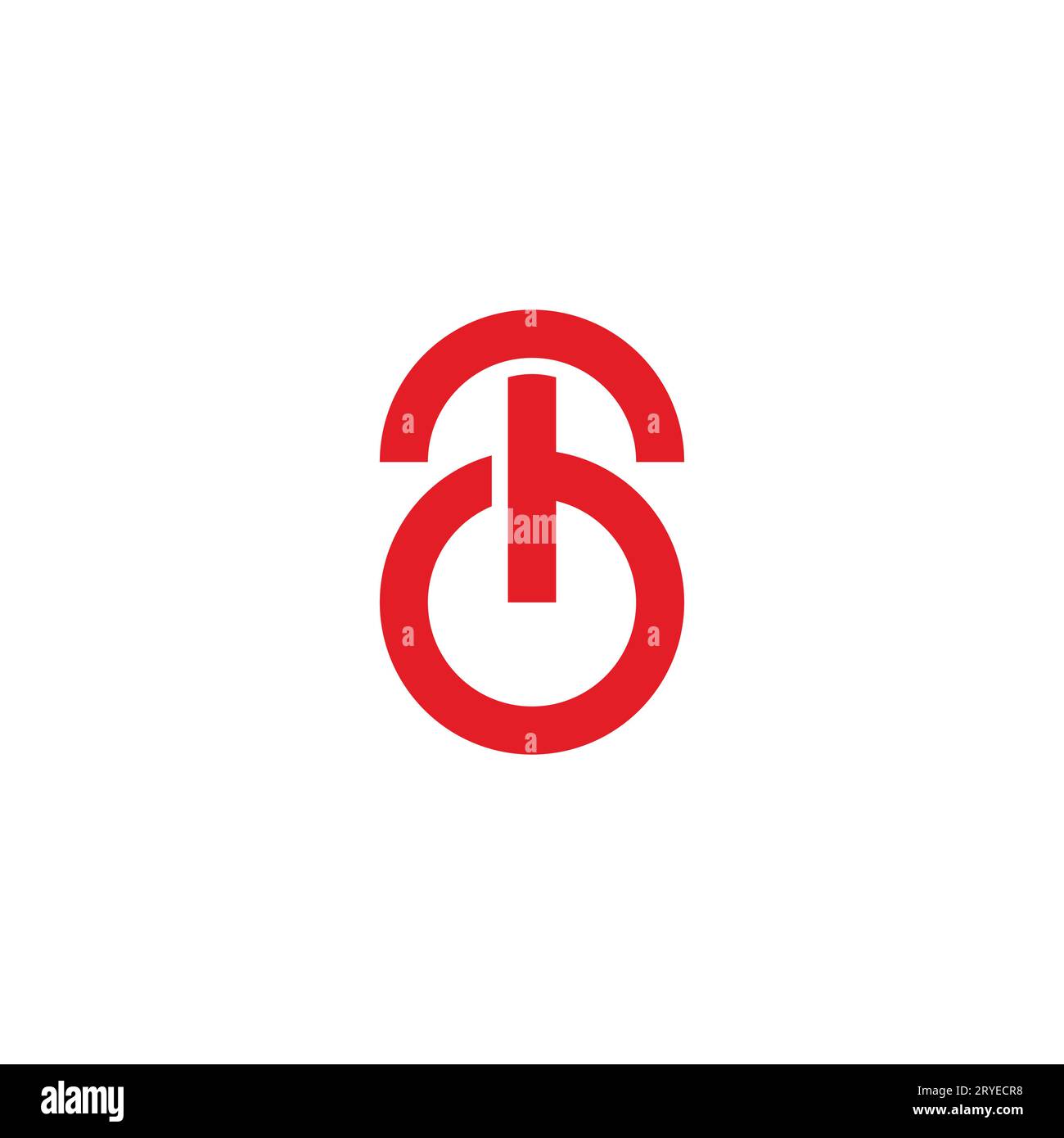 letter t power button simple geometric logo vector Stock Vector Image ...