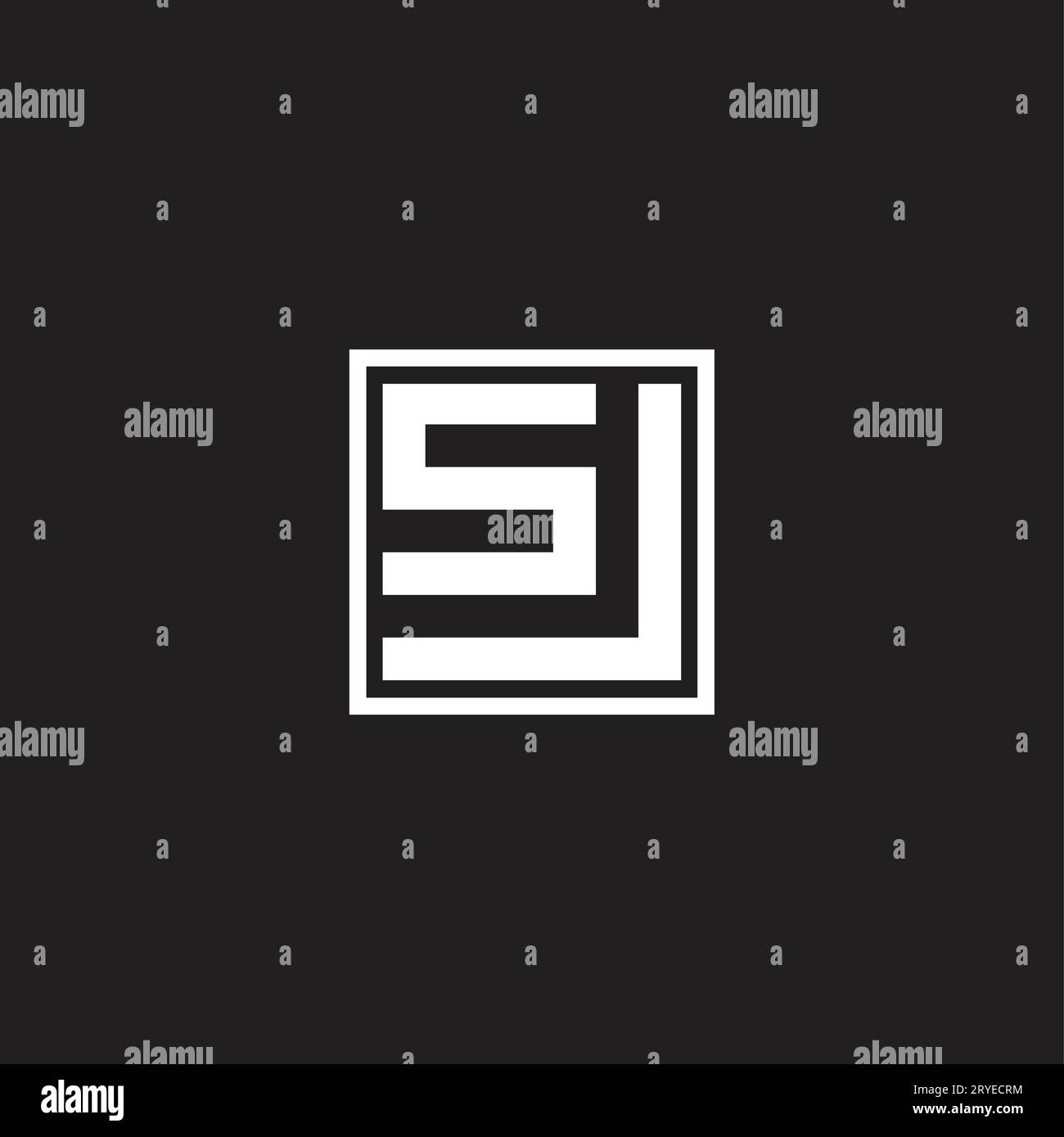 letter sj arrow up simple geometric square line logo vector Stock ...