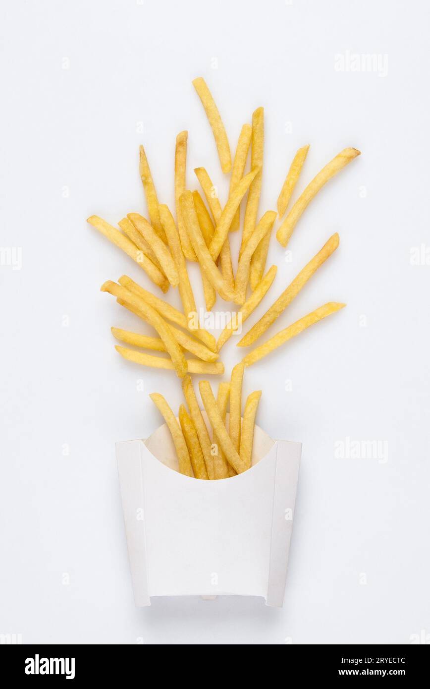 French fries isolated top view hi-res stock photography and images - Alamy