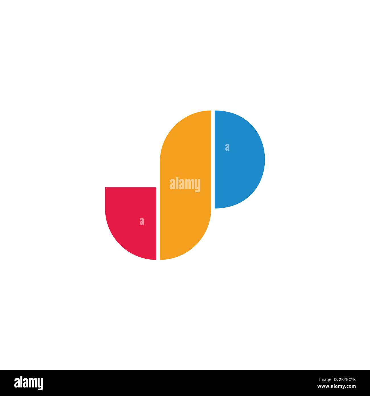 letter jp simple geometric colorful stripe logo vector Stock Vector ...