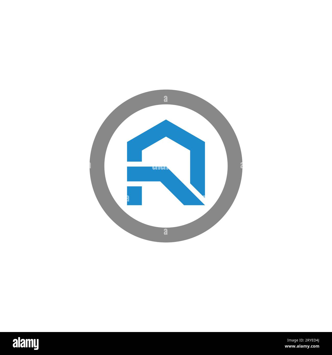 circle roof blue house construction simple logo vector Stock Vector ...