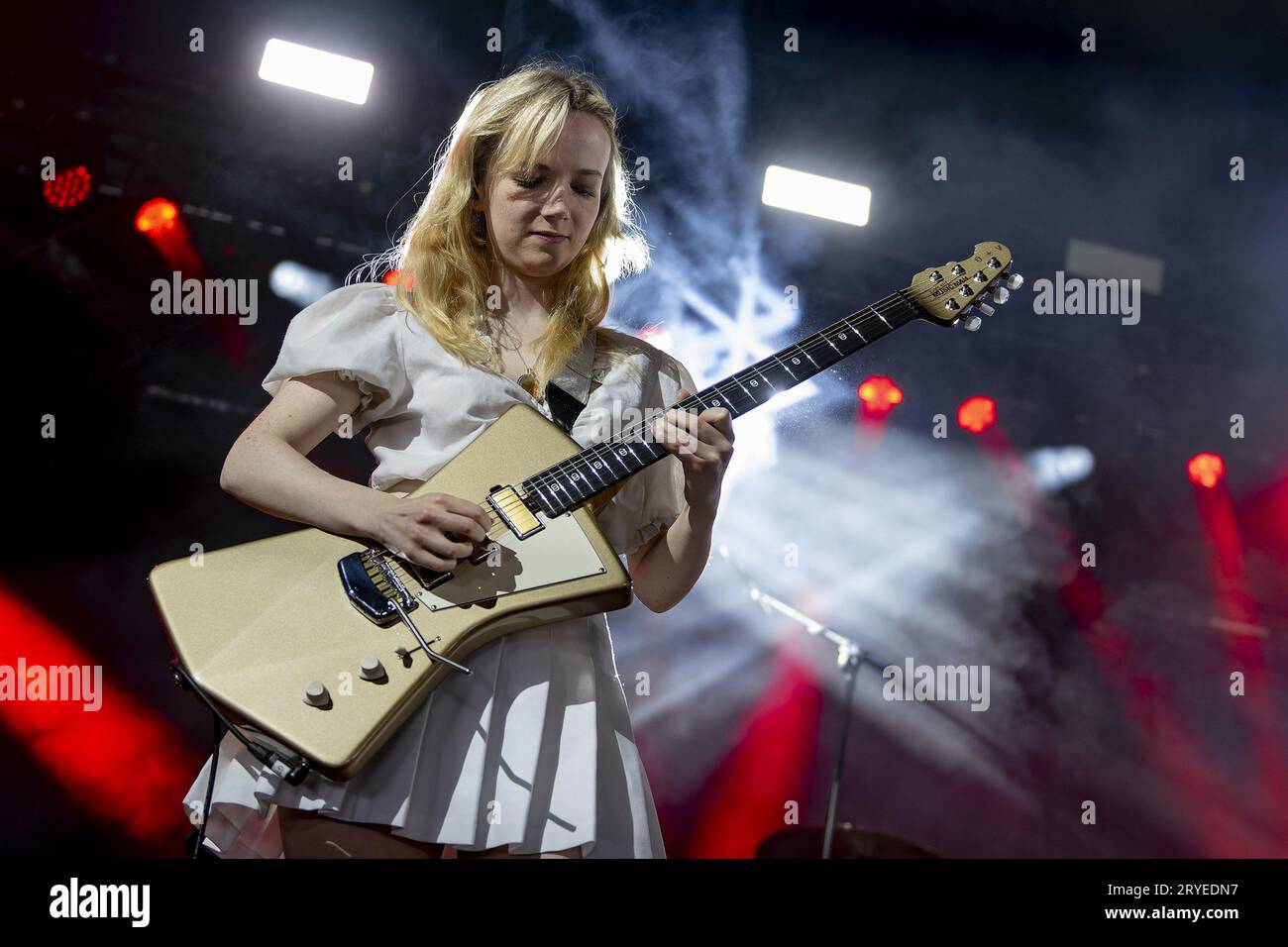 BRAMHAM PARK, LEEDS, ENGLAND: Various artists perform on stage on day 2 ...