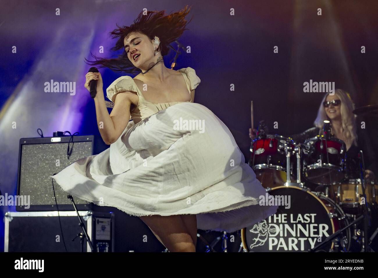 BRAMHAM PARK, LEEDS, ENGLAND: Various artists perform on stage on day 2 ...