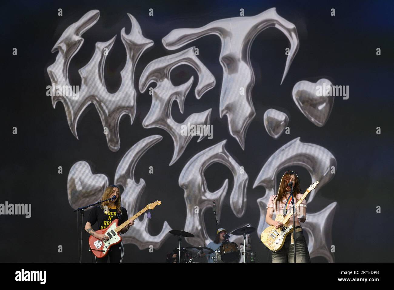 BRAMHAM PARK, LEEDS, ENGLAND: Various artists perform on stage on day 2 ...