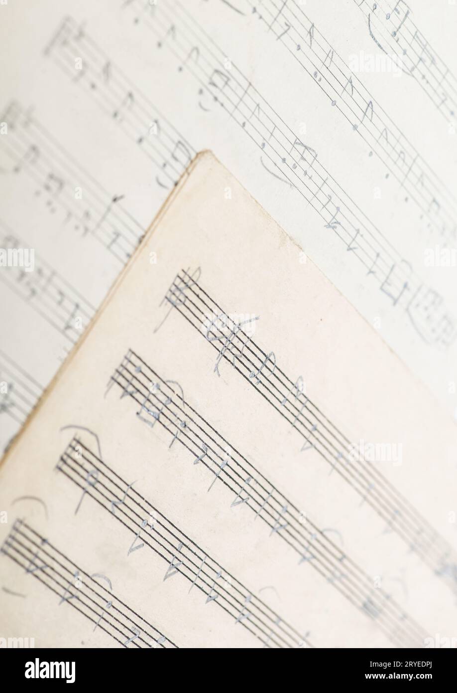Handwritten musical notes Stock Photo - Alamy