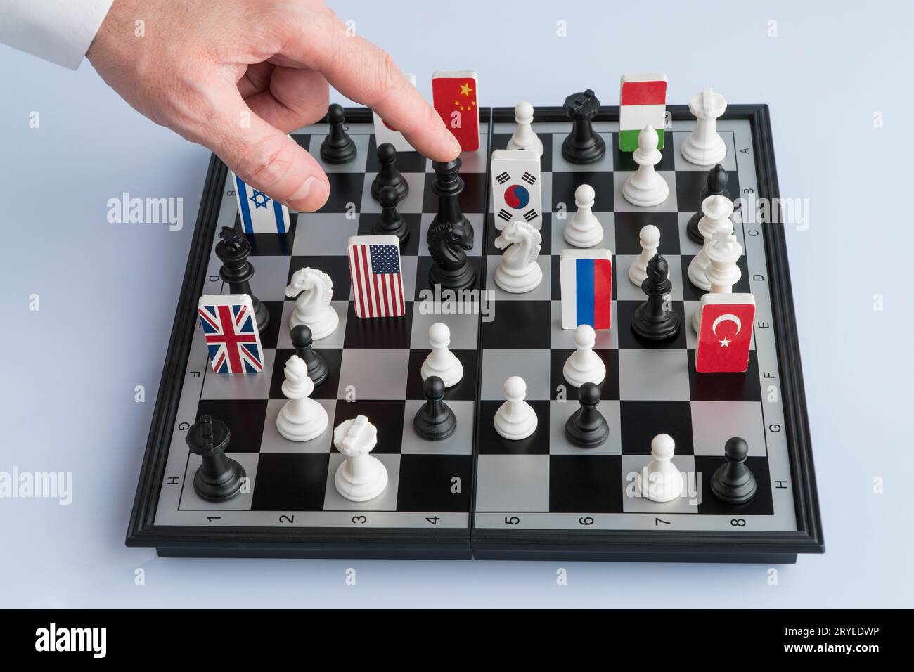 Chessboard with flags of countries Stock Photo - Alamy