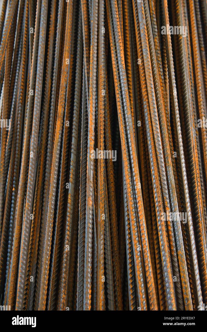 Metal construction bars Stock Photo - Alamy