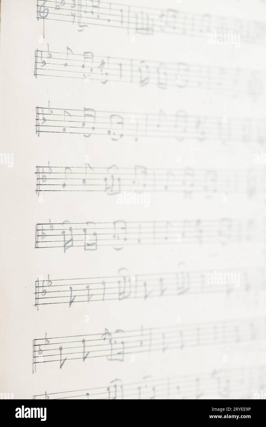 Handwritten musical notes Stock Photo - Alamy