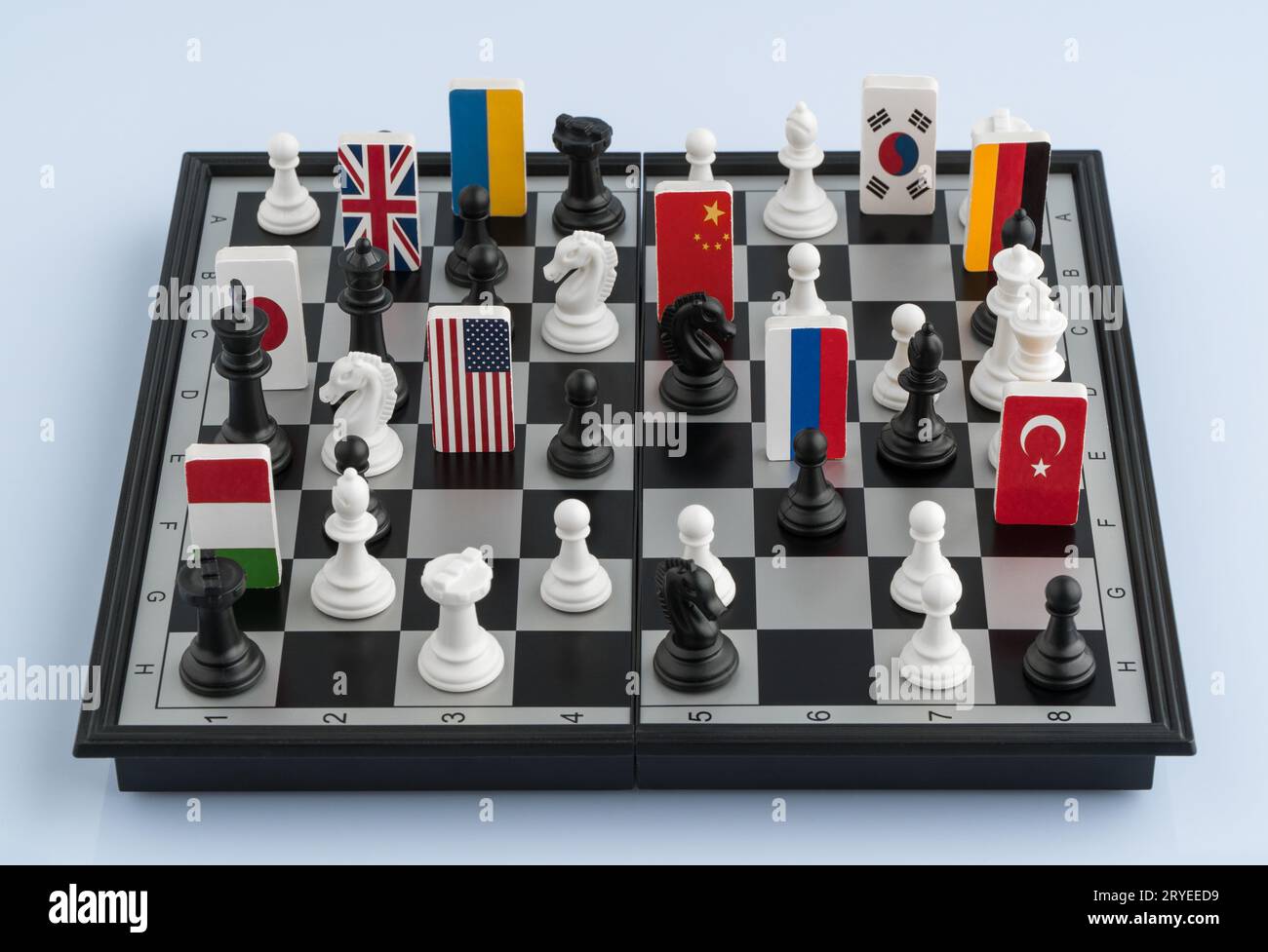 Chessboard with flags of countries Stock Photo - Alamy