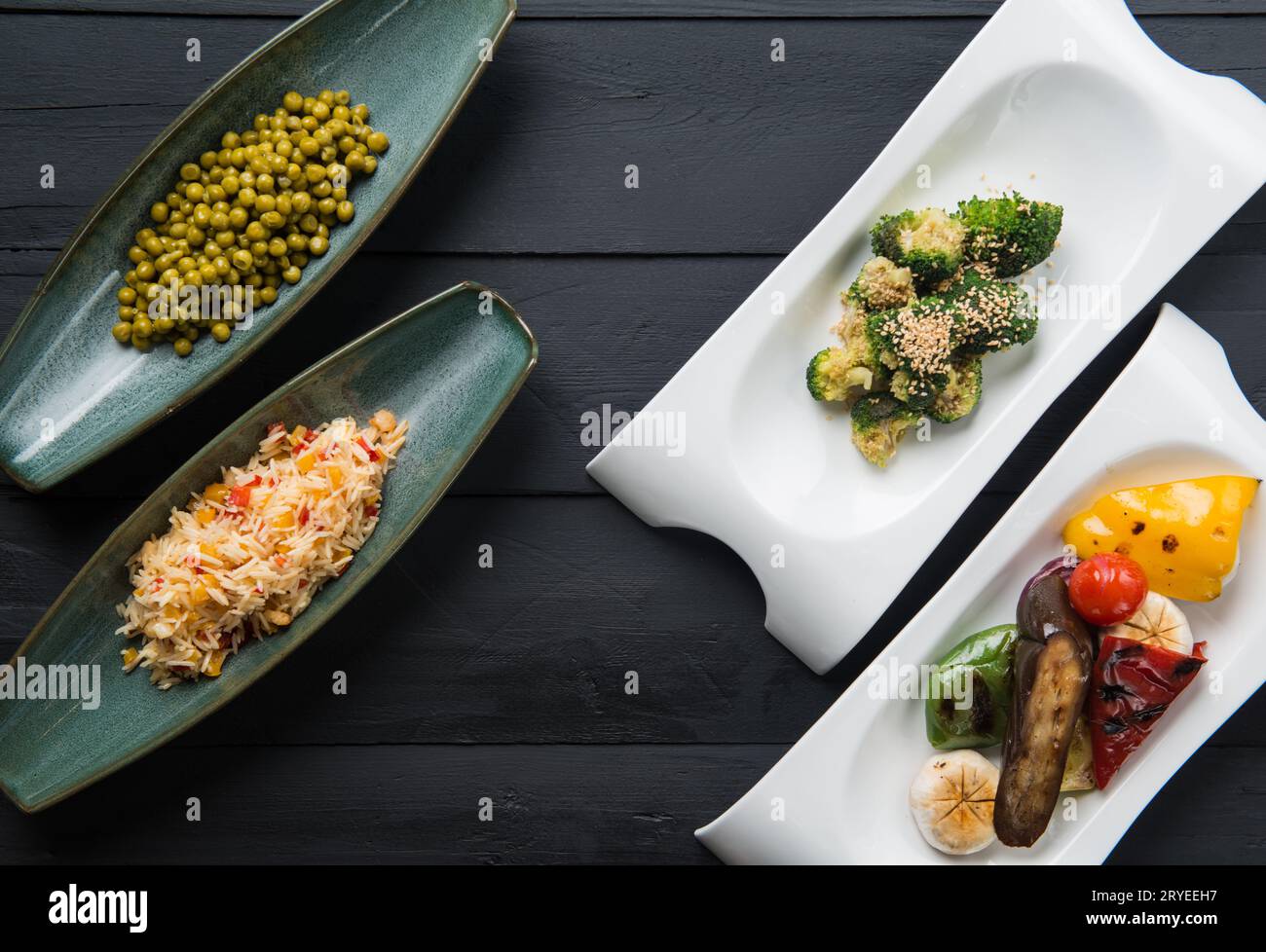 Top view plate grilled hi-res stock photography and images - Alamy