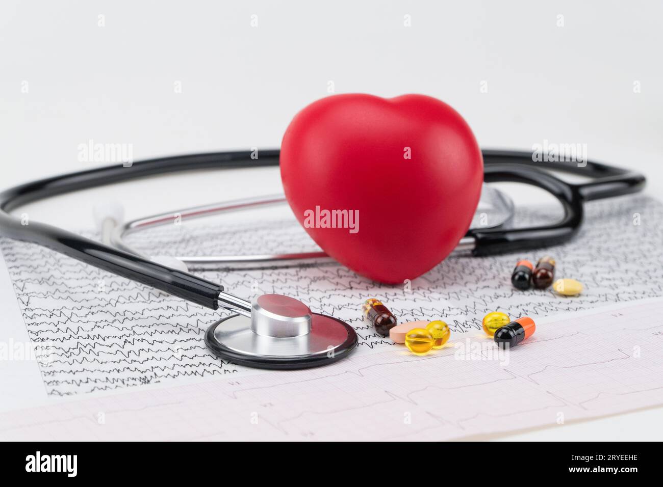 Cardiology tablet cardiogram stethoscope hi-res stock photography and ...