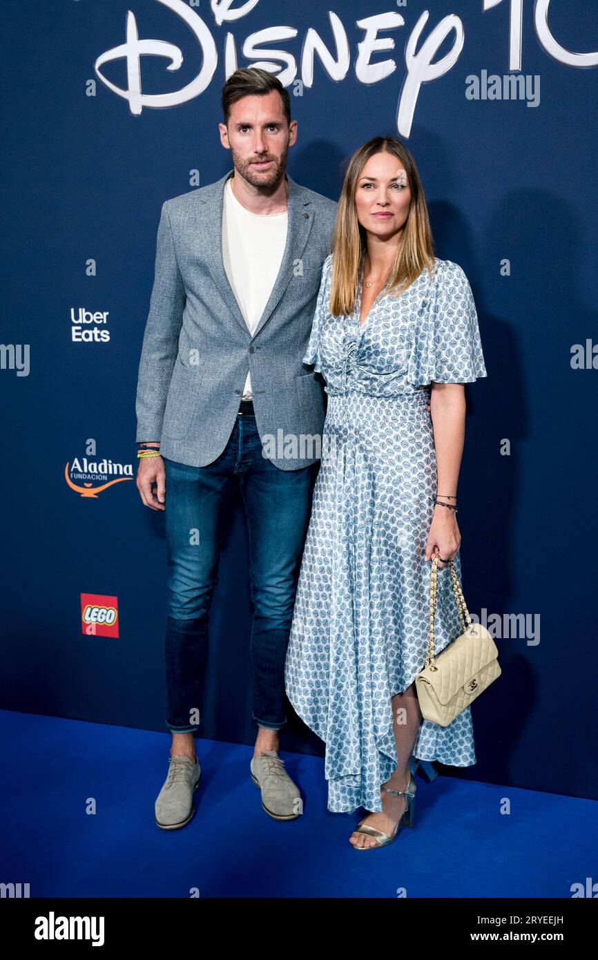 Basketball player Rudy Fernández and model Helen Lindes pose at a ...