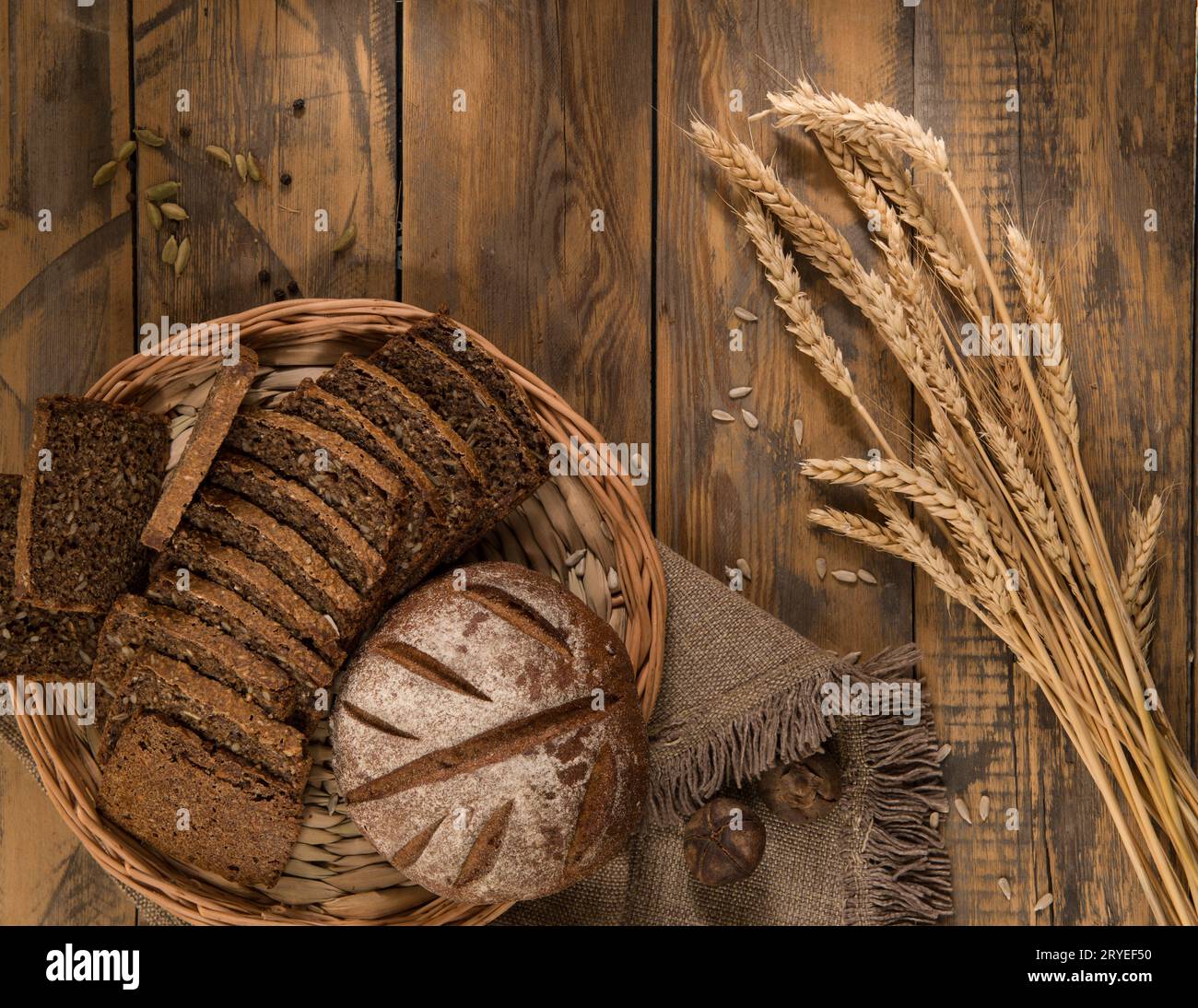 Loaf of bread top view Stock Photo - Alamy