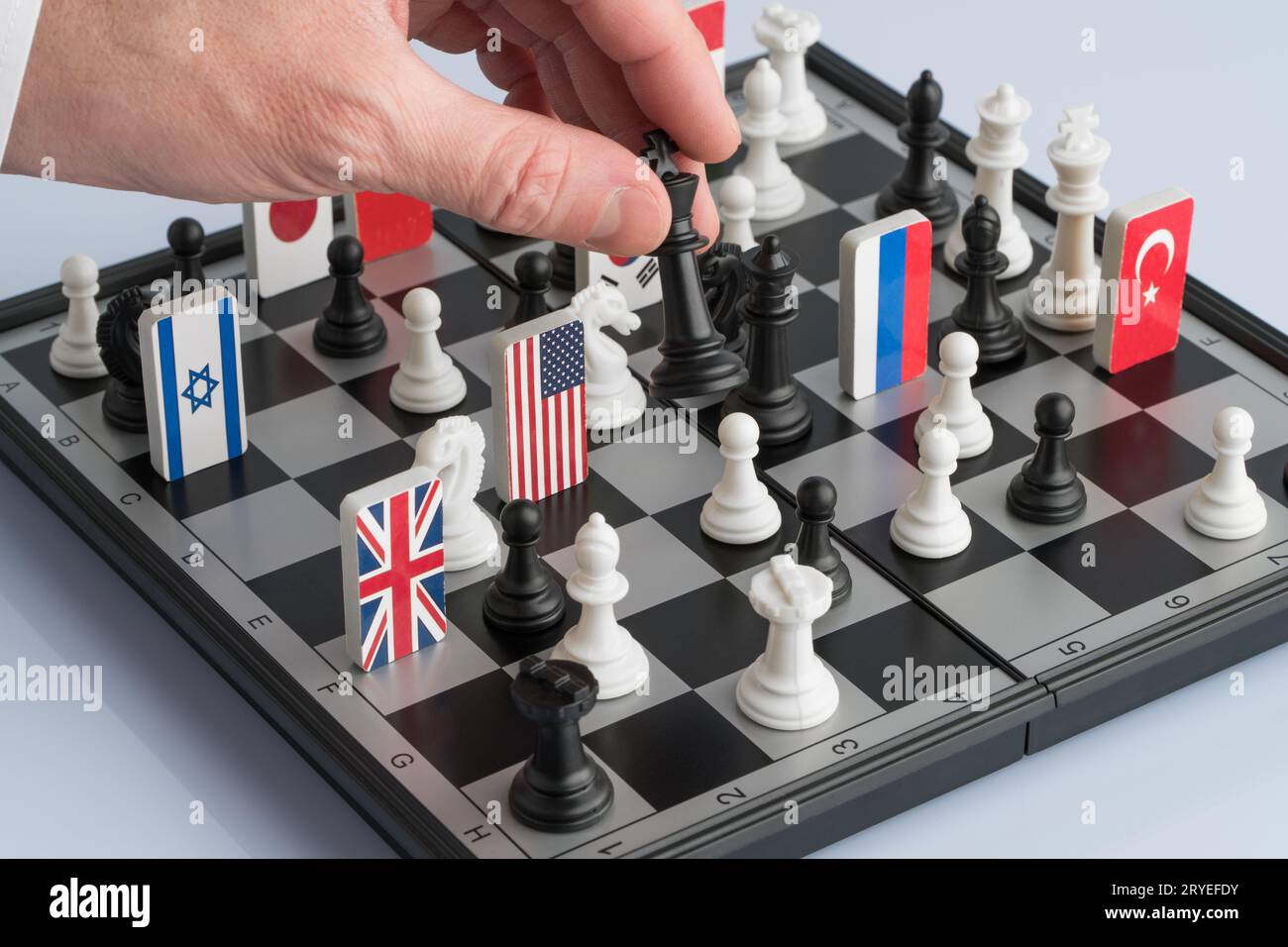 Chessboard with flags of countries Stock Photo - Alamy