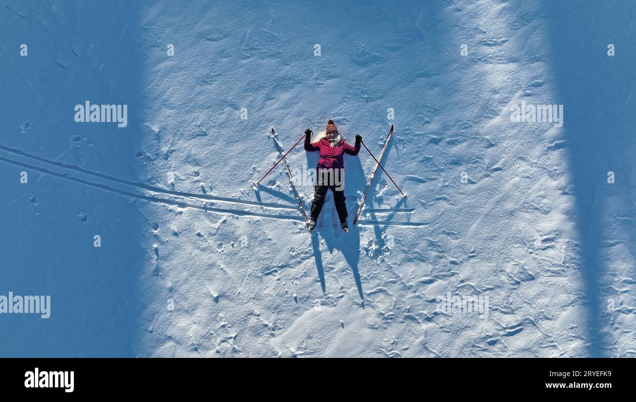 Aerial view woman cross country hi-res stock photography and images - Alamy