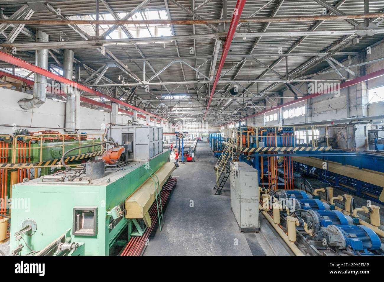 Production of aluminum profiles for windows and doors Stock Photo - Alamy