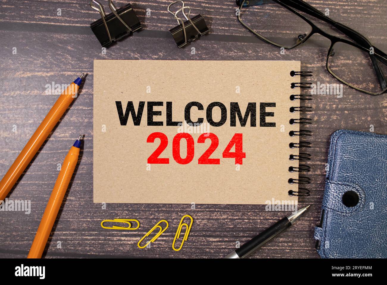 Welcome 2024 words on chalk board. New year concept Stock Photo - Alamy